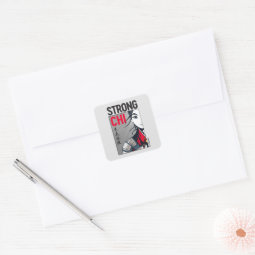 Mulan "Strong Chi" Illustration Square Sticker | Zazzle