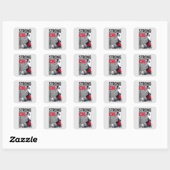 Mulan "Strong Chi" Illustration Square Sticker | Zazzle