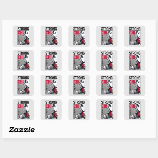 Mulan "Strong Chi" Illustration Square Sticker | Zazzle