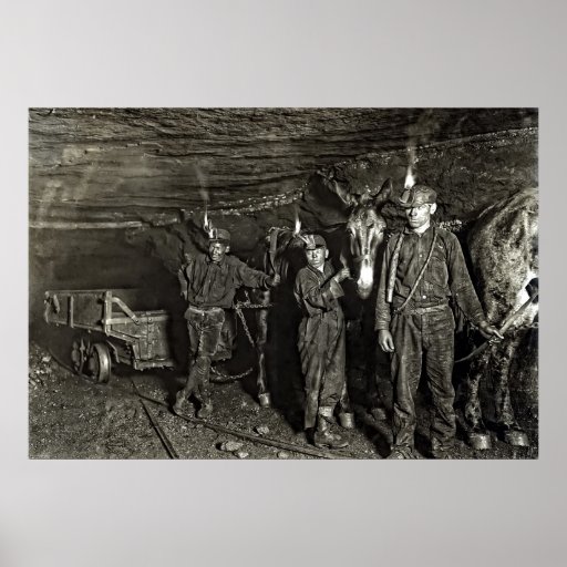 MULE DRIVERS in COAL MINE 1908 Poster | Zazzle
