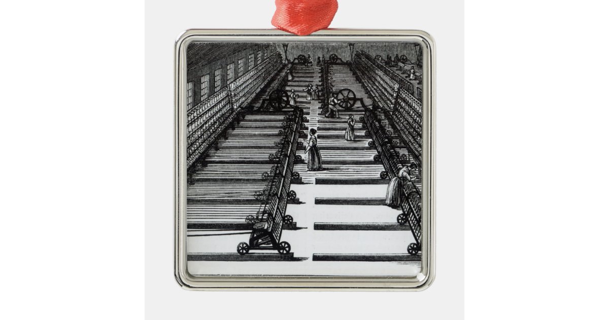 Mule Spinning Metal Ornament | Zazzle