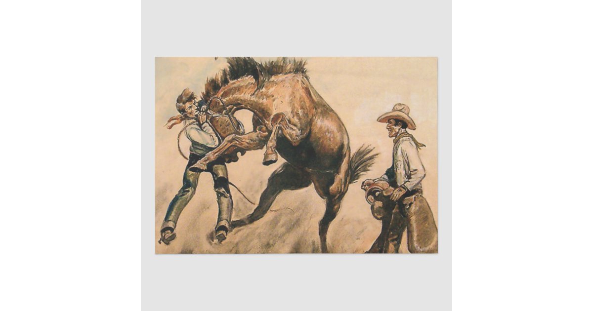 “Mule” Western Art by Will James Tissue Paper | Zazzle