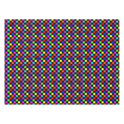 Mulit-colored Neon Checker Tablecloth | Zazzle