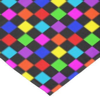 Mulit-colored Neon Checker Tablecloth | Zazzle