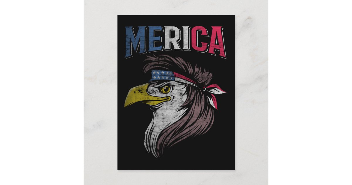 Mullet Eagle American Flag USA Redneck Bird 4th of Postcard | Zazzle