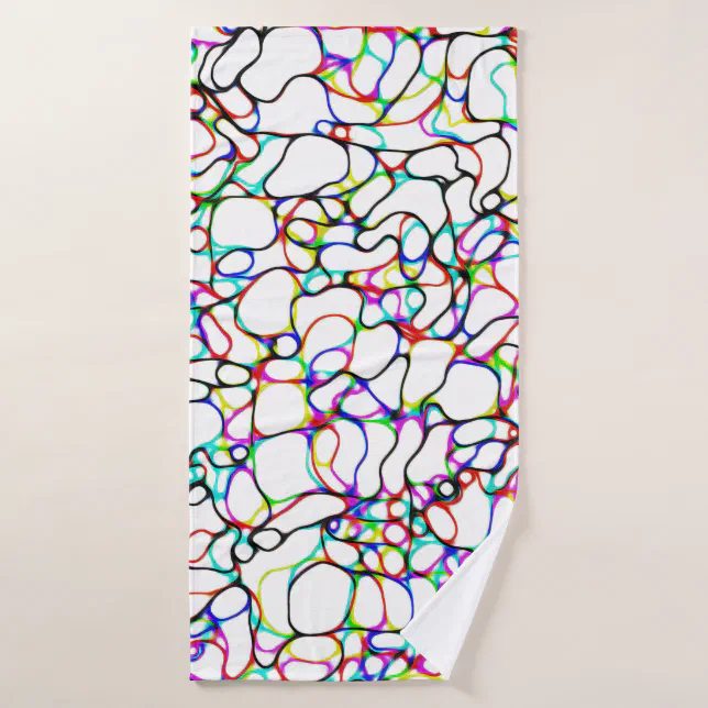 Multi-Color Abstract Pattern Bath Towel | Zazzle