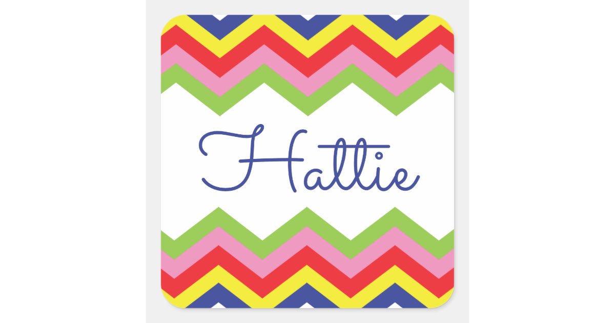 Multi Color Chevron Personalized Stickers | Zazzle