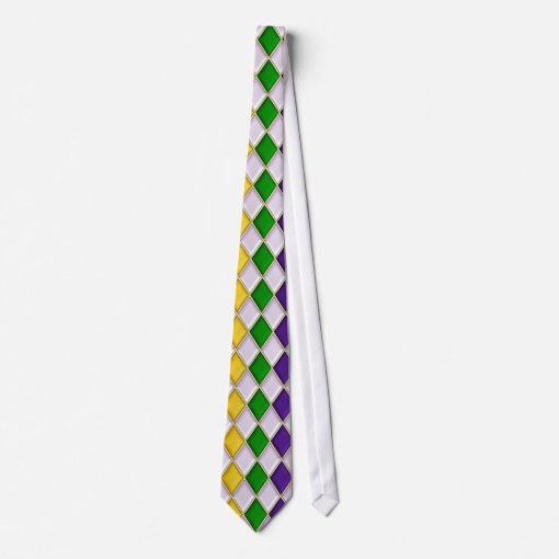 Multi Color Diamond Pattern Mardi Gras Tie d2 | Zazzle