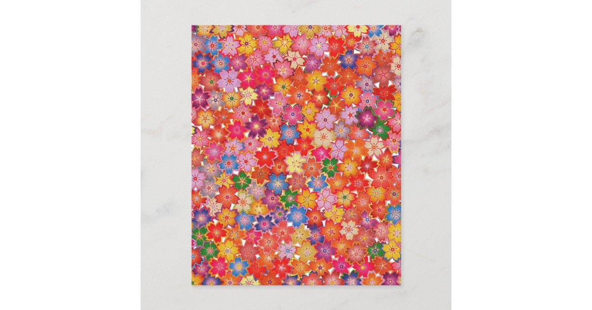 Multi color floral print Paper sheet | Zazzle