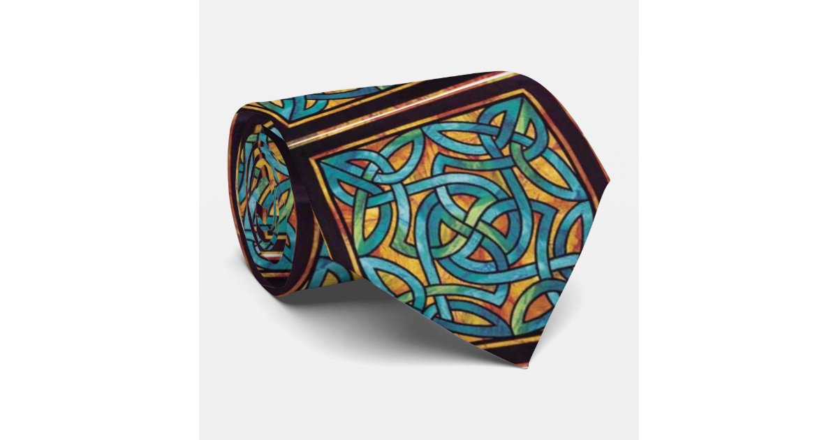 Multi-color Irish Celtic Design Tie | Zazzle