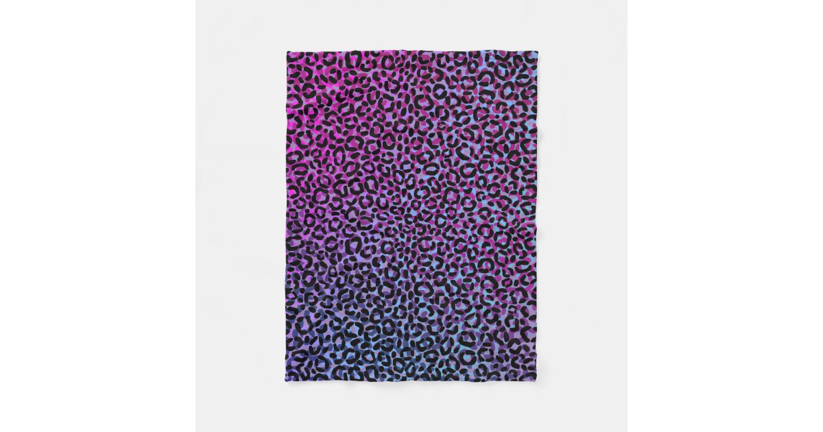 Multi Color Leopard Print Pattern Fleece Blanket | Zazzle