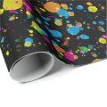 Multi-Color Mini Paint Splatter Confetti Blast Wrapping Paper | Zazzle
