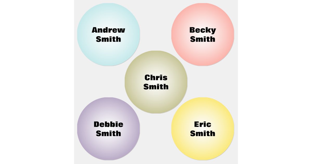 Multi Color Multi Name Kids' Labels | Zazzle