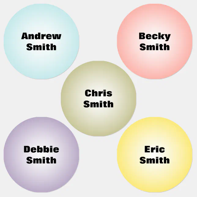 Multi Color Multi Name Kids' Labels | Zazzle