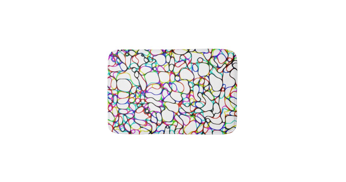 Multi-Color Pattern Bath Mat | Zazzle