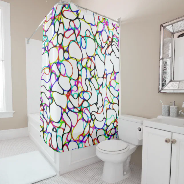 Multi-Color Pattern Shower Curtain | Zazzle