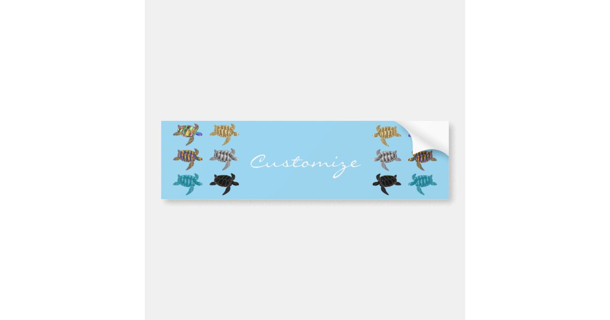 Multi-color Sea Turtles Thunder_Cove Bumper Sticker | Zazzle