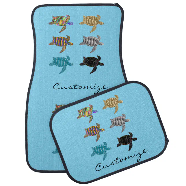 Multi-color Sea Turtles Thunder_Cove Car Floor Mat | Zazzle