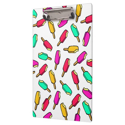 Multi Color Summer Popsicle Pattern Clipboard | Zazzle