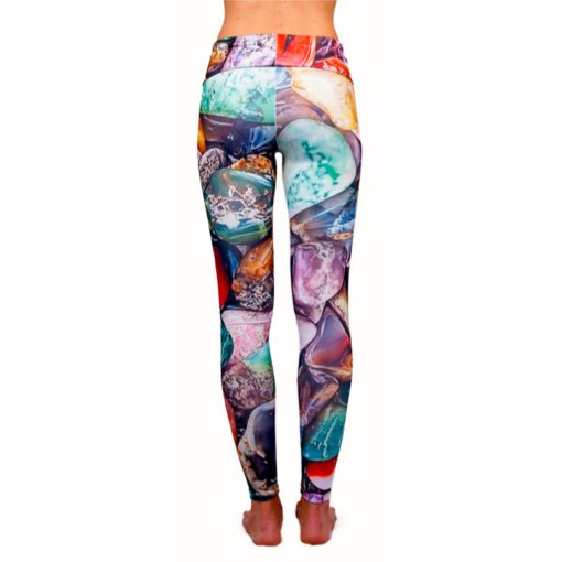Multi Color Yoga Leggings with Fold Over Waist | Zazzle