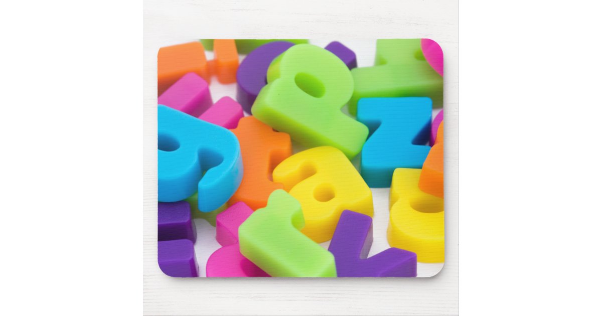 multi colored alphabet letters background mouse m mouse pad | Zazzle