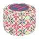 Multi-colored Geometric Floral Round Pouf | Zazzle