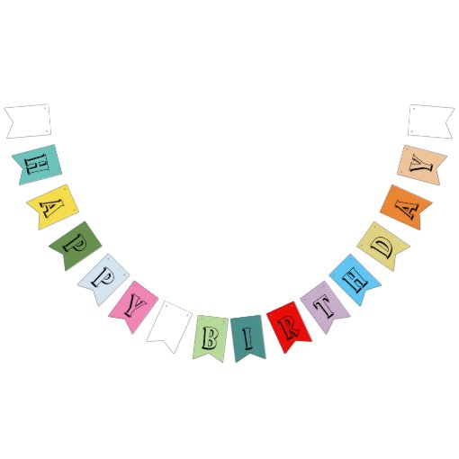 Multi Colored Happy Birthday Party Bunting Flags | Zazzle