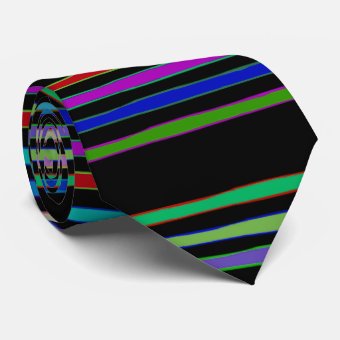 MULTI COLORED HORIZONTAL STRIPES MANS' NECK TIE | Zazzle