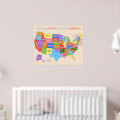 Multi-Colored Map Of the United States Poster | Zazzle
