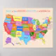 Multi-Colored Map Of the United States Poster | Zazzle