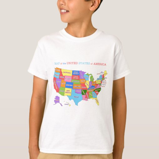 Multi-Colored Map Of the United States T-Shirt | Zazzle