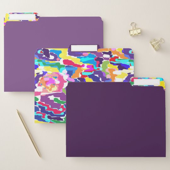 Multi-colored + purple file folder | Zazzle.com
