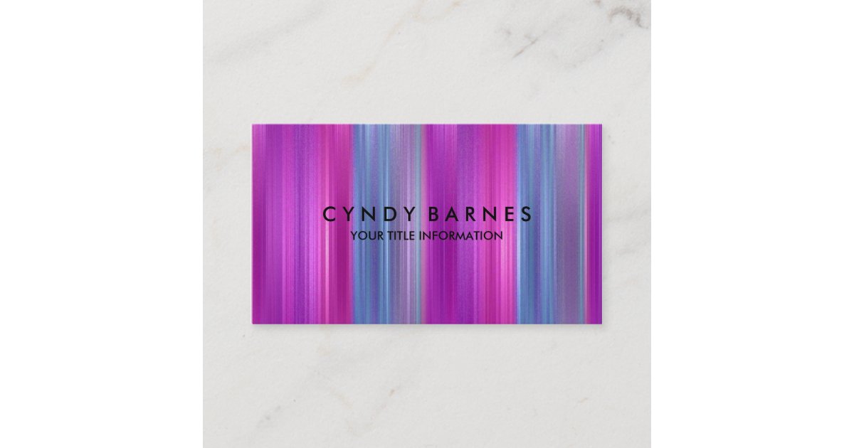 Multi Colored Stripe Sheen Business Card | Zazzle