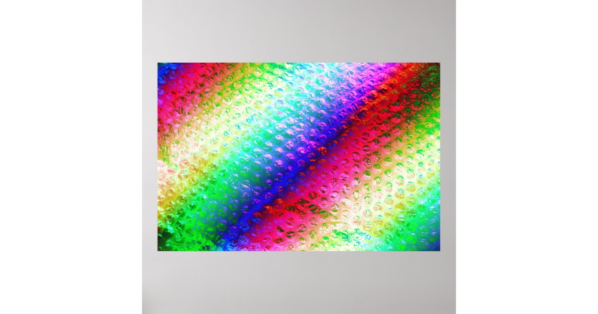 Multi coloured bubble wrap poster | Zazzle