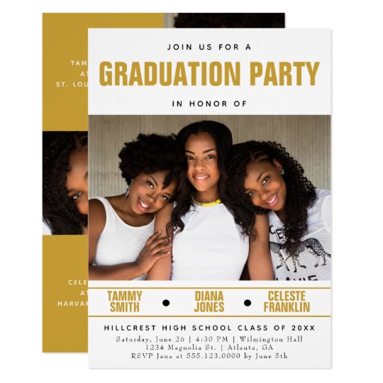 Multi Friend Graduation Party Invitation | Zazzle.com