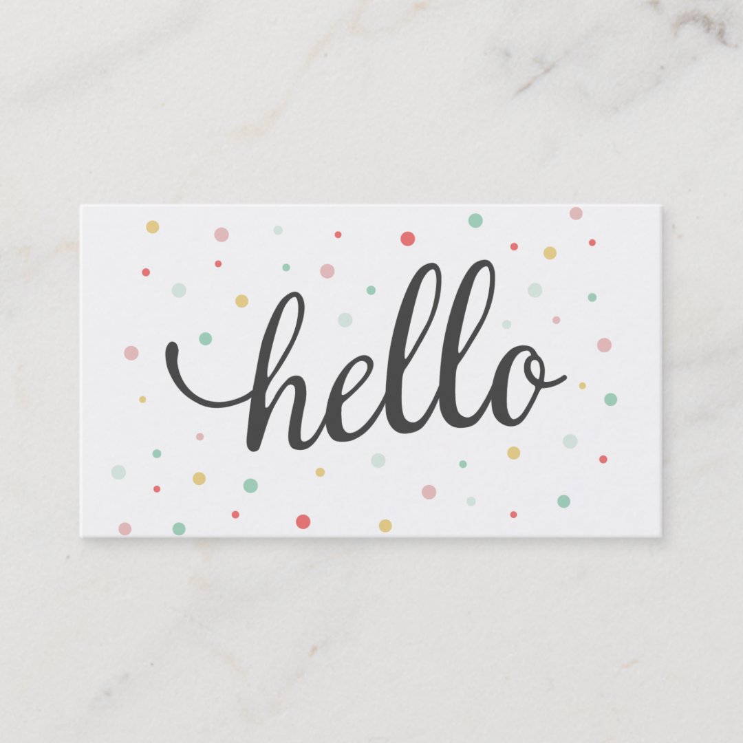 Multi Hello Dots Business Card | Zazzle