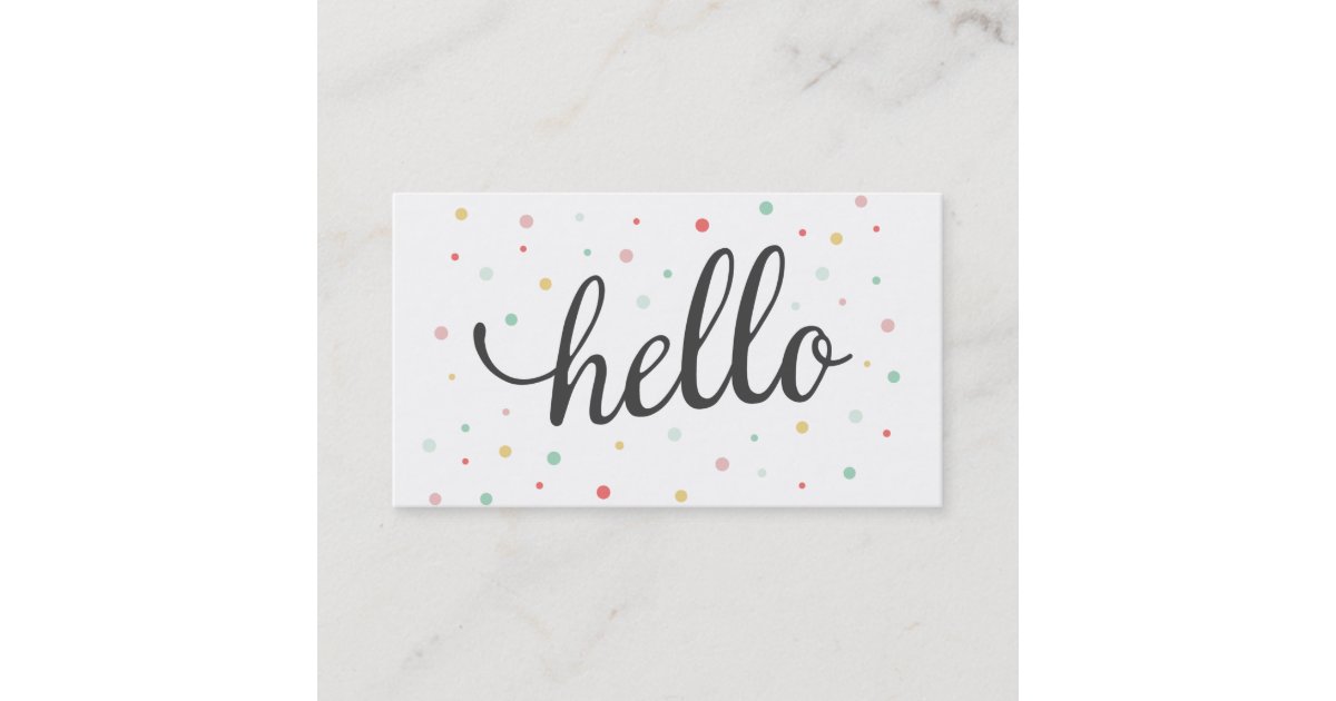Multi Hello Dots Business Card | Zazzle