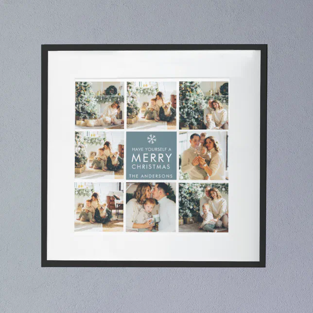 Multi Holiday Photos | Merry Christmas | Gift Poster | Zazzle