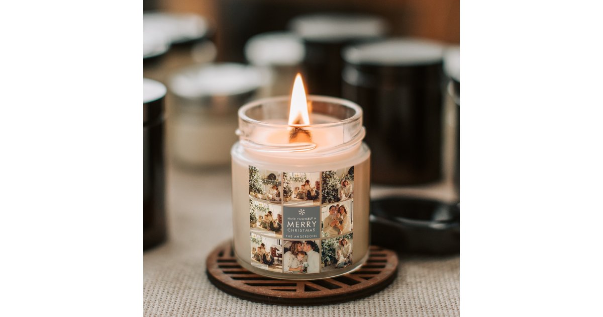 Multi Holiday Photos | Merry Christmas | Gift Square Sticker | Zazzle