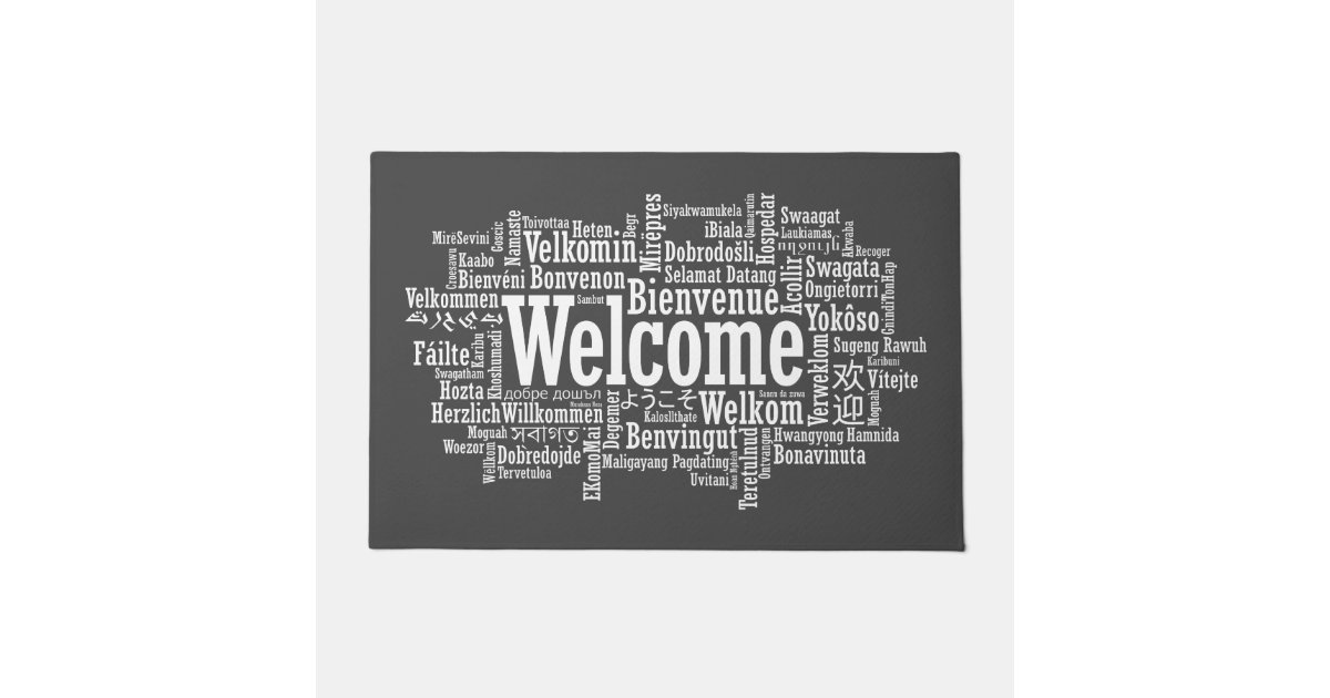 multi language Welcome Doormat | Zazzle