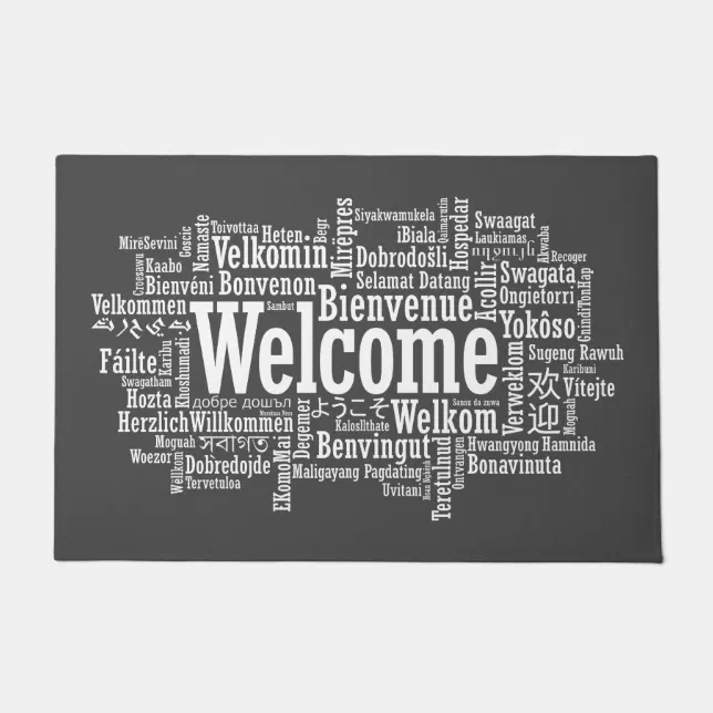 multi language Welcome Doormat | Zazzle