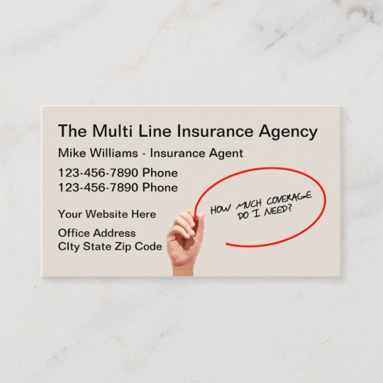 Multi-Line Insurance Agent Business Card | Zazzle.com