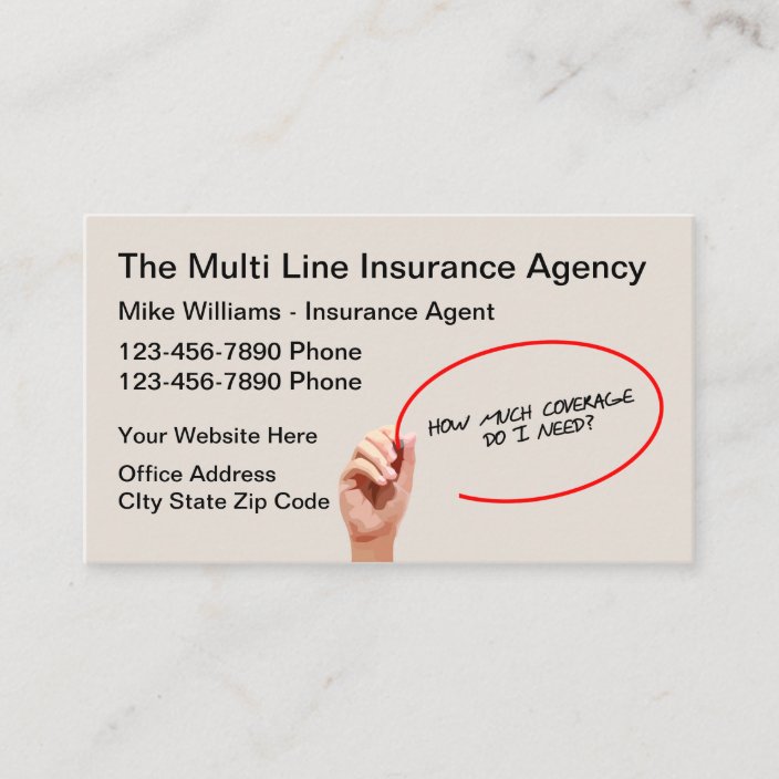 Multi-Line Insurance Agent Business Card | Zazzle.com