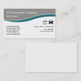 Multi-Line Insurance Agent Business Card | Zazzle