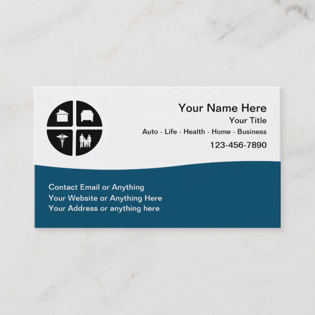 Multi Line Insurance Agent Logo Business Cards | Zazzle