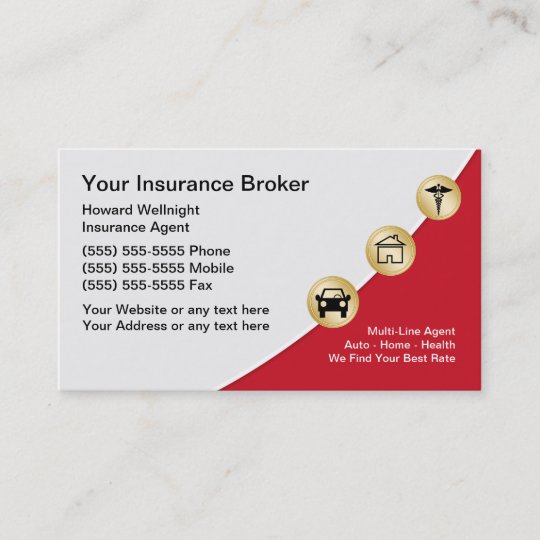 Multi Line Insurance Broker Business Cards | Zazzle.com