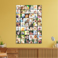 Multi Photo 54 Picture Grid Collage Black Canvas Print | Zazzle