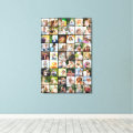 Multi Photo 54 Picture Grid Collage Black Canvas Print | Zazzle