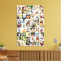 Multi Photo 54 Picture Grid Collage White Canvas Print | Zazzle