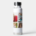 Multi Photo Collage Modern Personalized Name Water Bottle | Zazzle
